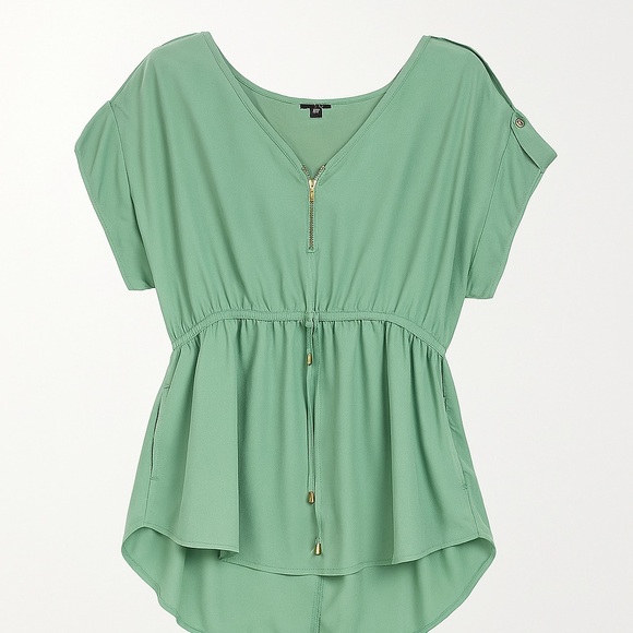 New Glory | Tops | New Glory Mint Green Blouse With Tie Front Size 3x ...
